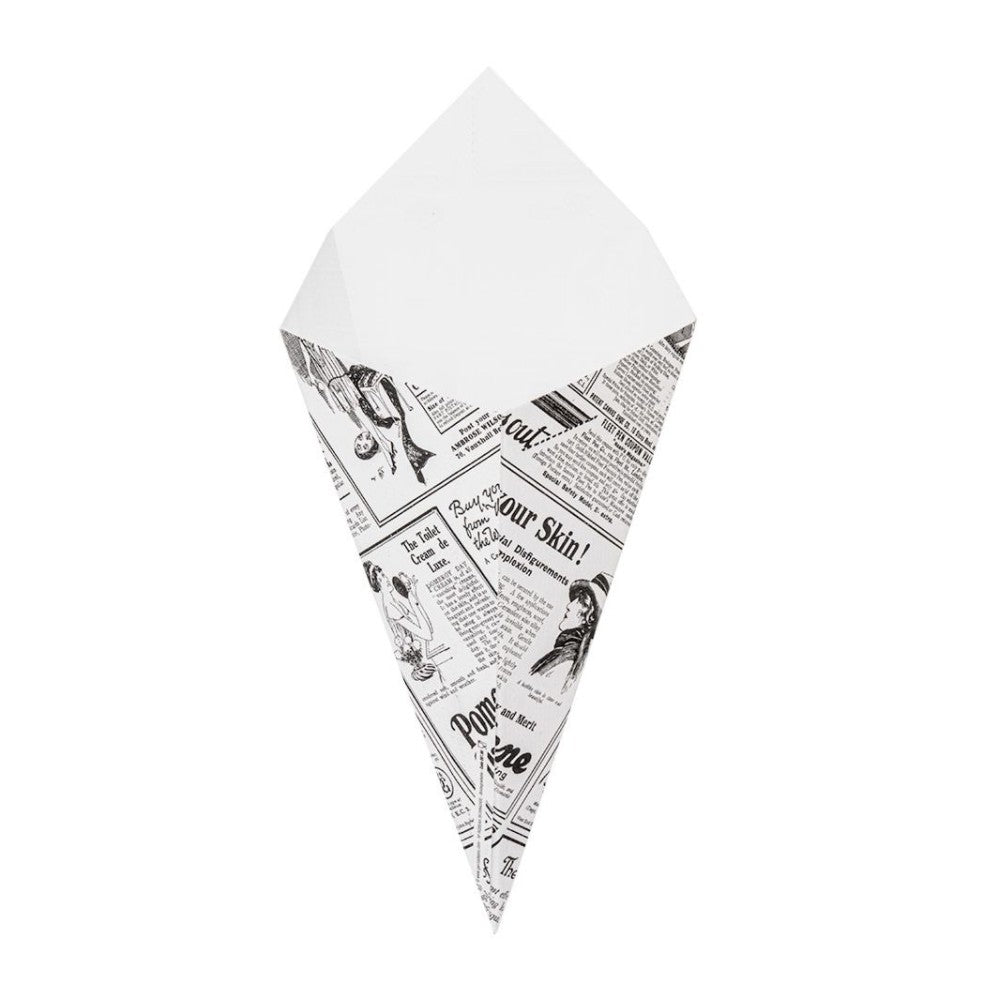 Cornet carton effet journal 250 g – Emballage original pour snacks à ...